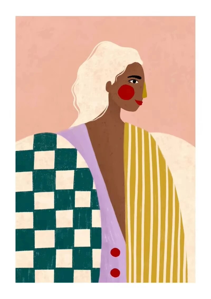 Абстрактный минимализм, мультяшная девушка, мама, дочка, иллюстрации, постеры, холст, картины, настенные художественные фотографии, детская комната, домашний декор