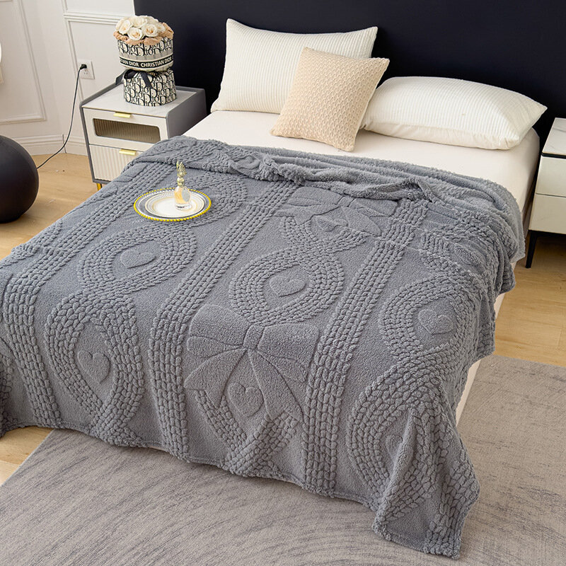 2026 Новейшее двустороннее бархатное одеяло из облачного норкового бархата, фланелевое мягкое хлопковое бархатное жаккардовое многофункциональное одеяло, плед, подарок, оптовая продажа