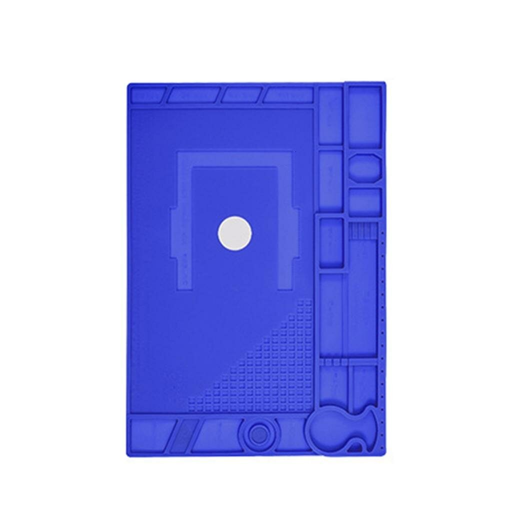 Многофункциональный силиконовый ремонтный коврик Паяльная накладка с отсеком для хранения инструмента для пайки мелких компонентов