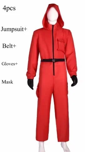 Костюм Кальмар Lyou 2025 для косплея Красный, S, A4