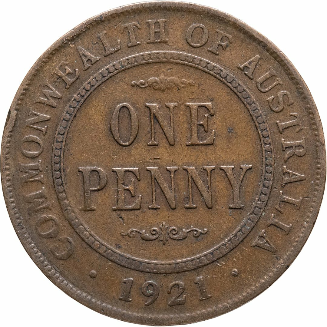 Австралия 1 пенни penny 1921, Бронза, в сохранности VF-XF