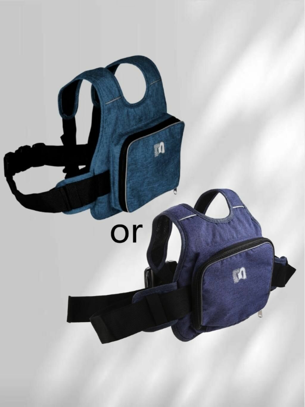 Детский мотоцикл с ремнем безопасности, отражающий, складной, Синий