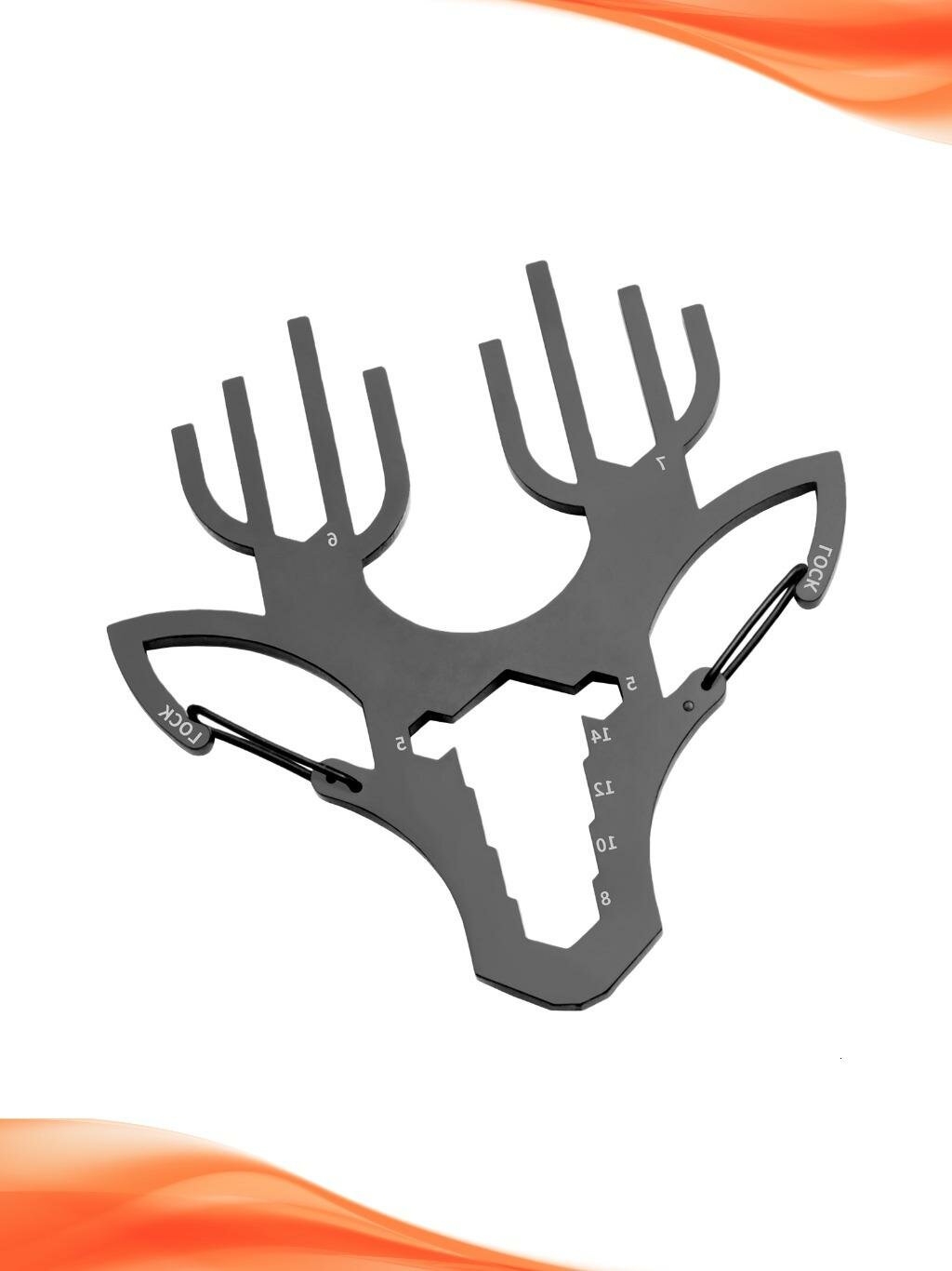 Многофункциональный карабин из нержавеющей стали с фиксатором, Большой