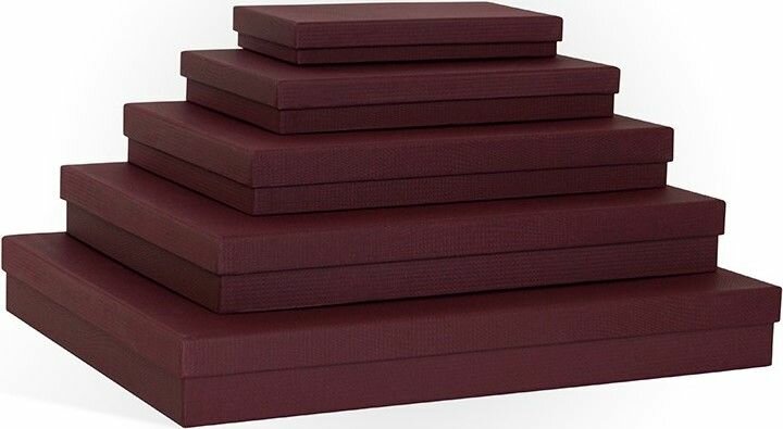 Коробка подарочная бордовая прямоугольная размер 25*15*3.5 см