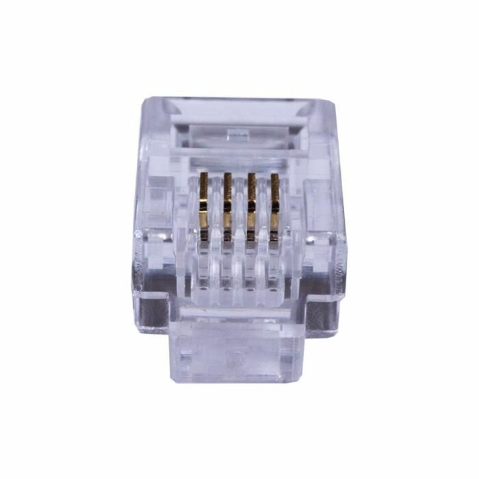 Коннекторы Suprlan 4P4C RJ-11, телефонные, пластиковые, 100 шт в упаковке