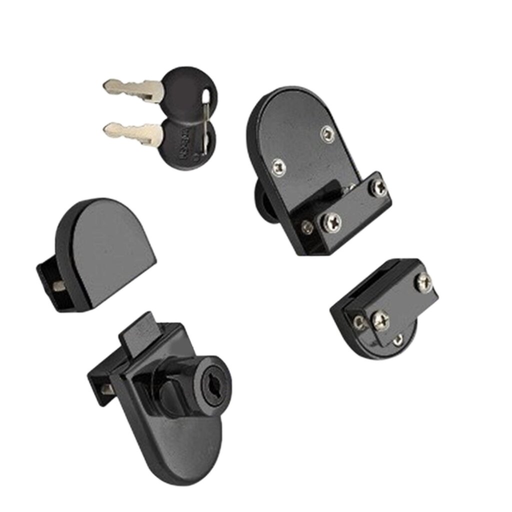 Универсальные Стеклянные дверные замки из цинкового сплава, комплект защитных замков, Замок для витрин, Крепежная фурнитура, простая в установке