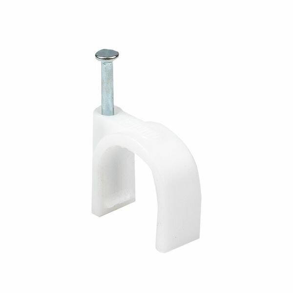 Набор крепежных скоб EKF круглые, с гвоздем, диаметр 16 мм, пластиковые, 50 шт