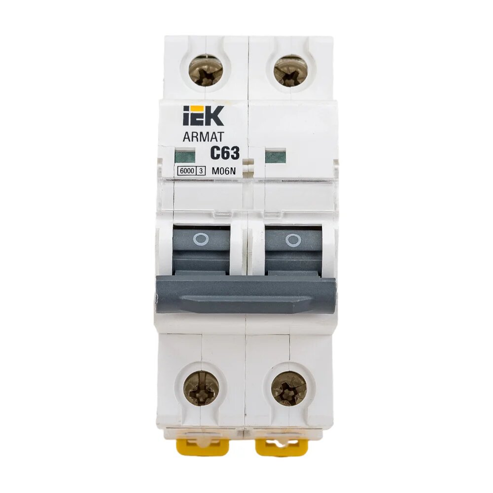 Автоматический выключатель IEK AR-M06N-2-C063, модульный, 2 полюса, 63A, IP20, белый
