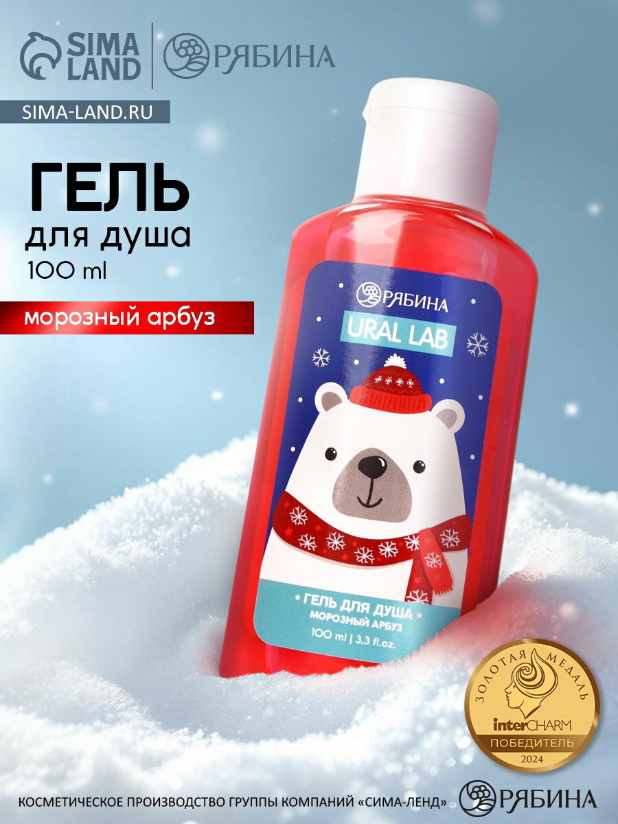 Гель для душа новогодний, аромат: морозный арбуз, 100 мл, область применения: для тела