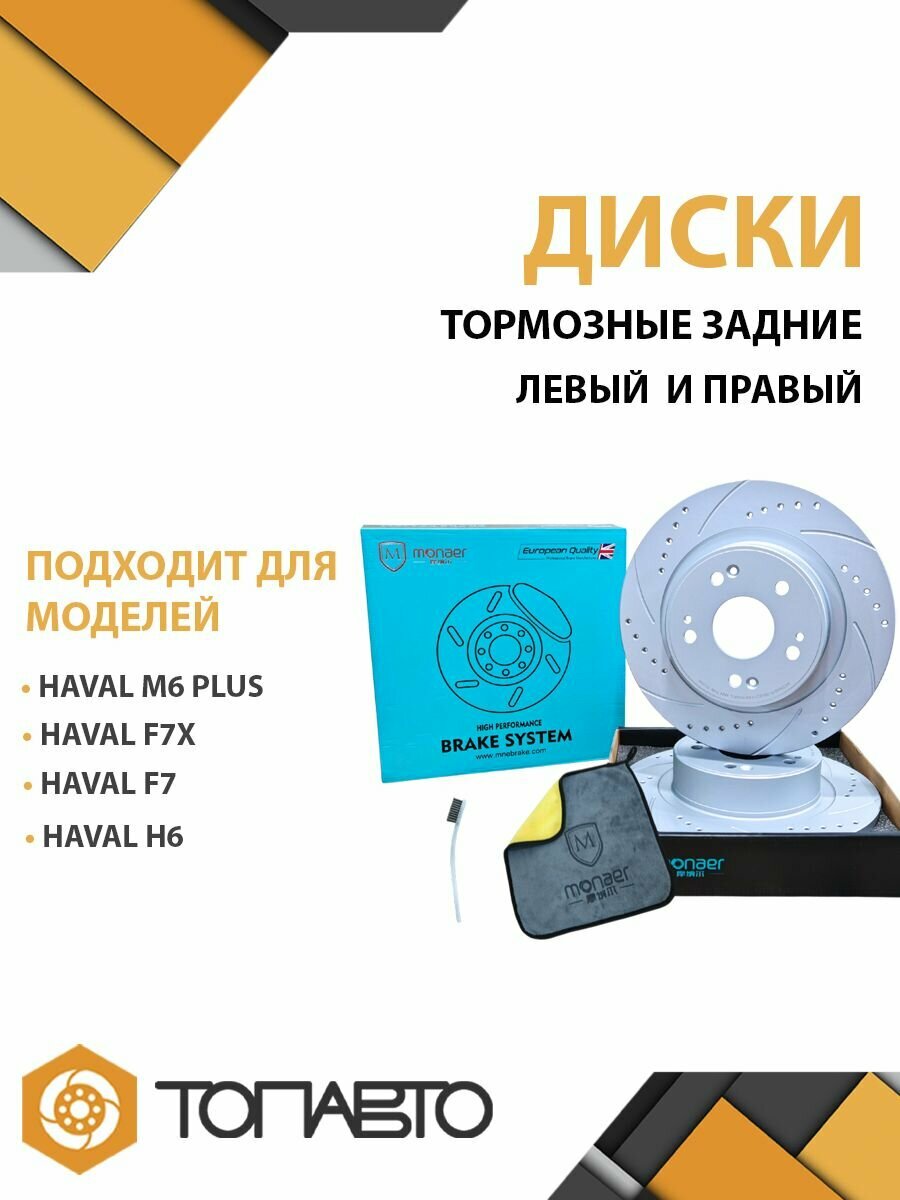 Задний перфорированный тормозной диск Monaer для Haval H6 / F7 / F7x / M6 Plus левый / правый