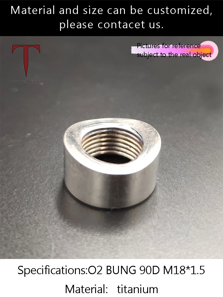 Выхлопная труба из титана/нержавеющей стали, приварная пробка датчика O2 Ti O2 BUNG 90D M18