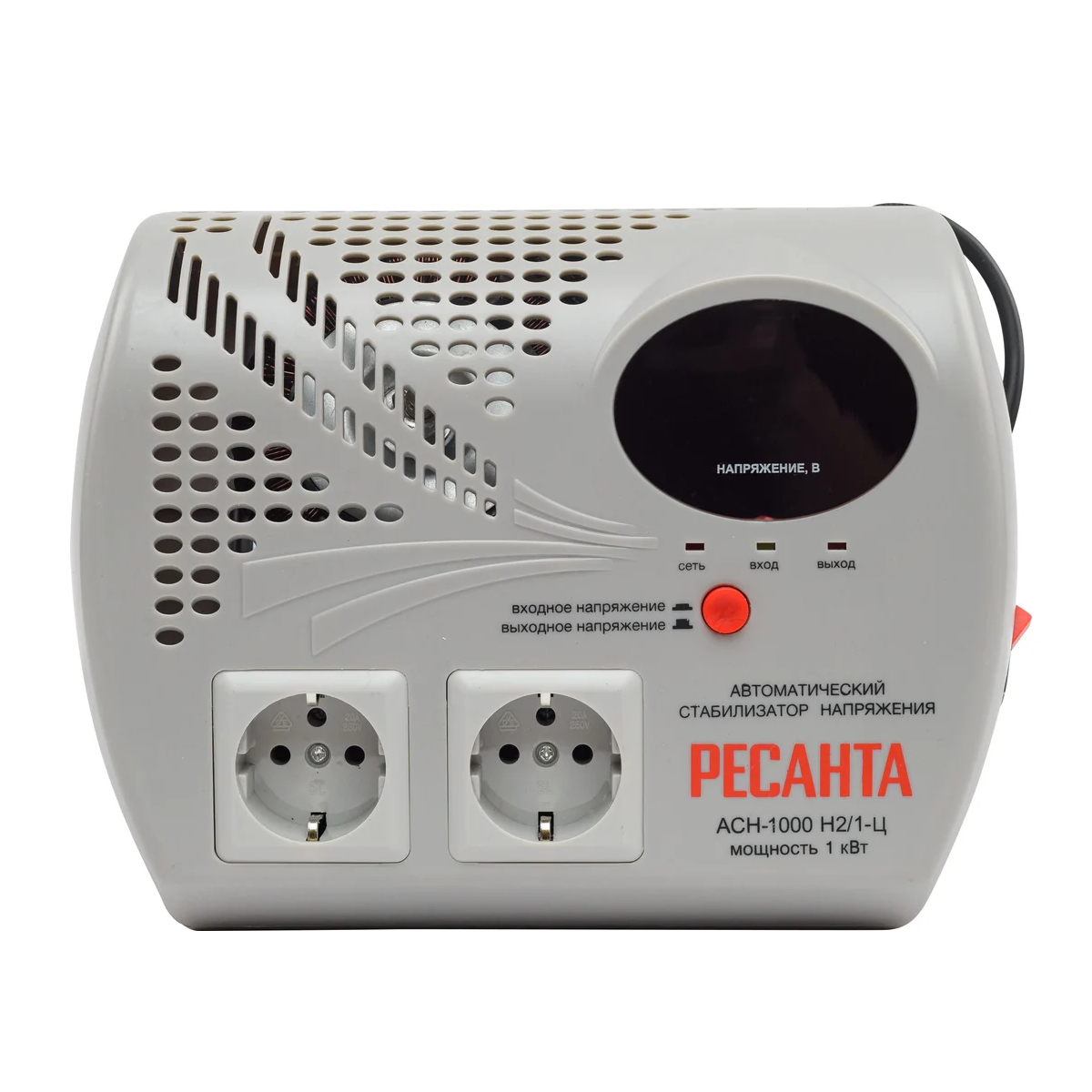 Стабилизатор напряжения Ресанта АСН- 1 000 Н2/1-Ц, 1 кВт, серый