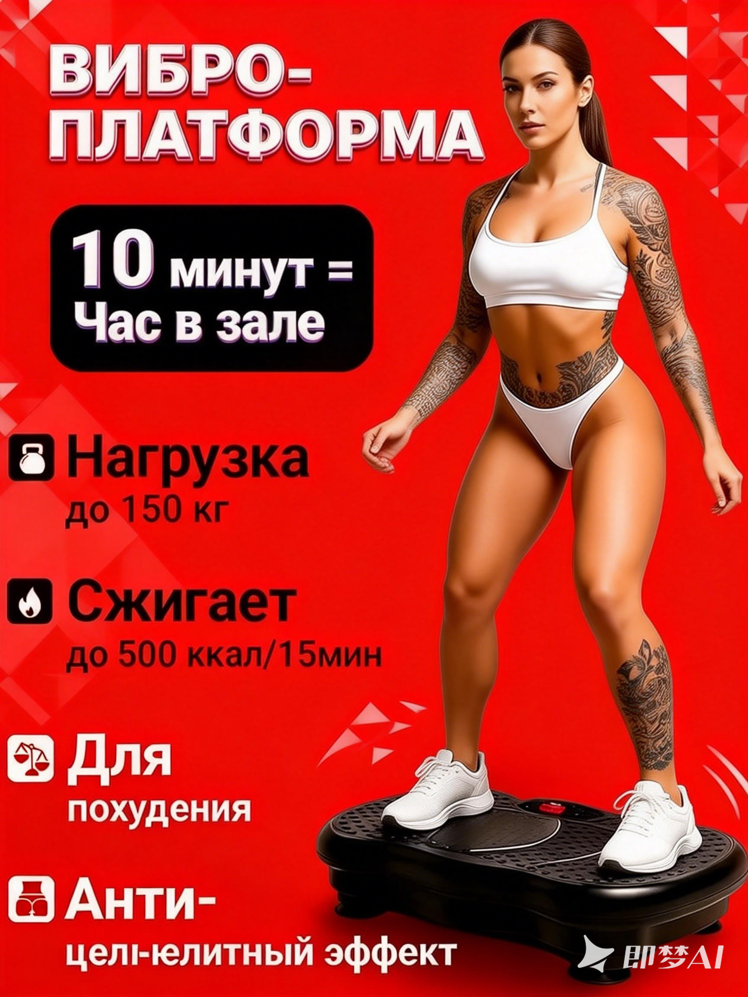 Виброплатформа для похудения, тренажёр для занятий дома, 99 скоростей, эспандеры 2 шт, черный с Bluetooth