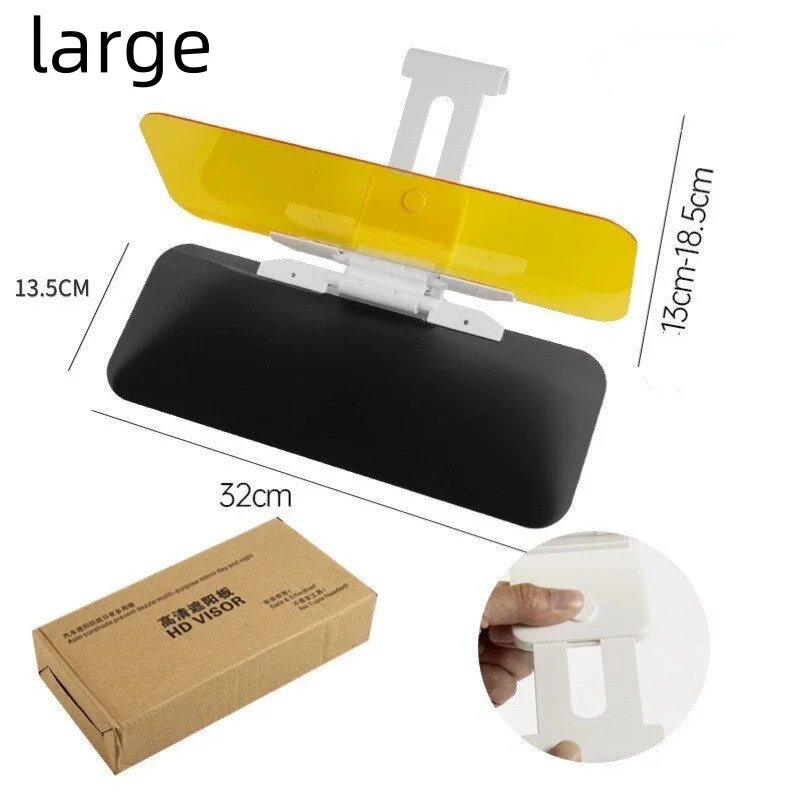 Складной автомобильный солнцезащитный козырек, очки для водителя, антибликовые солнцезащитные очки с защитой от ультрафиолета, очки для дневного и ночного вождения, улучшенные световые очки large