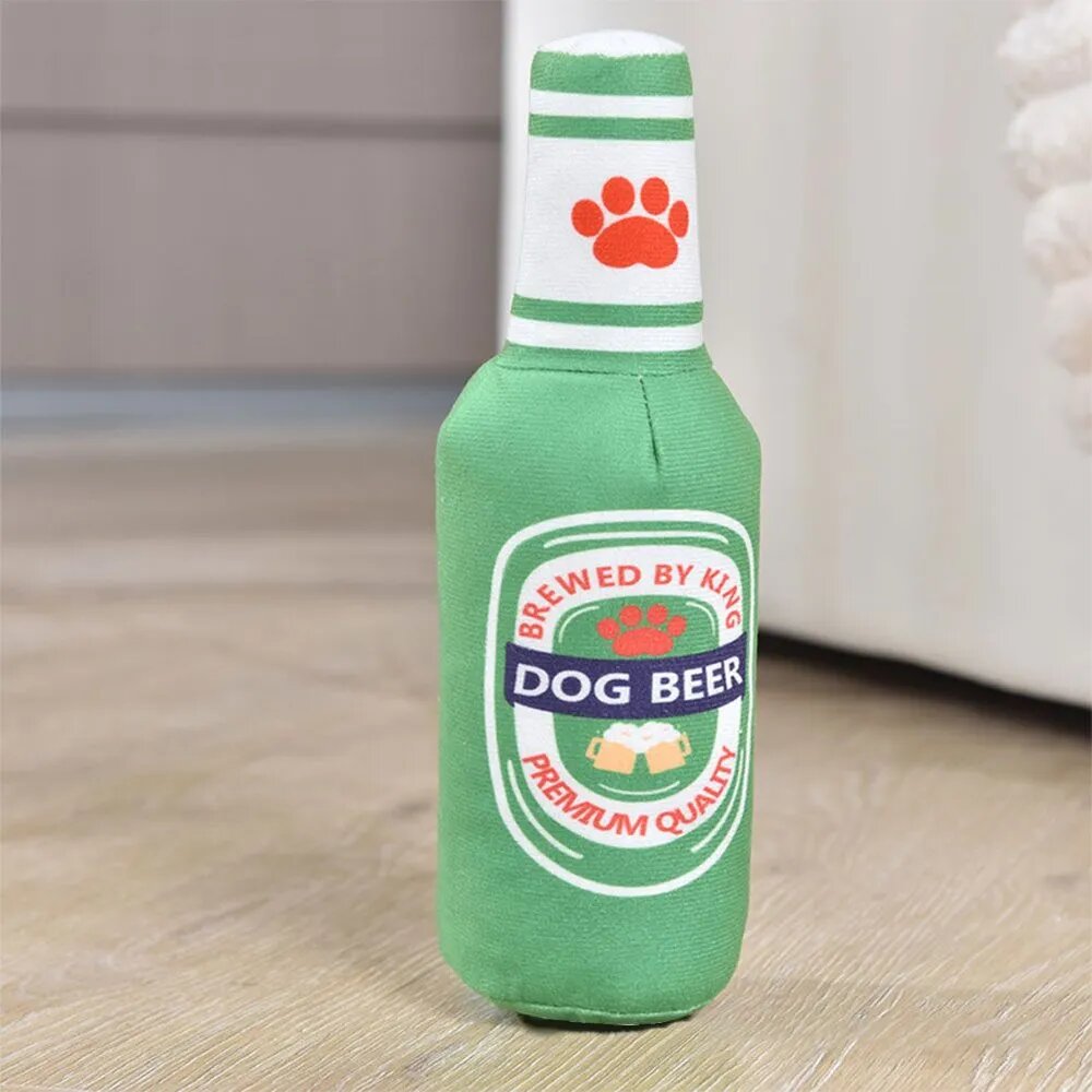 Плюшевая игрушка для животных, бутылка пива, интерактивная, для чистки зубов, для маленьких и средних собак