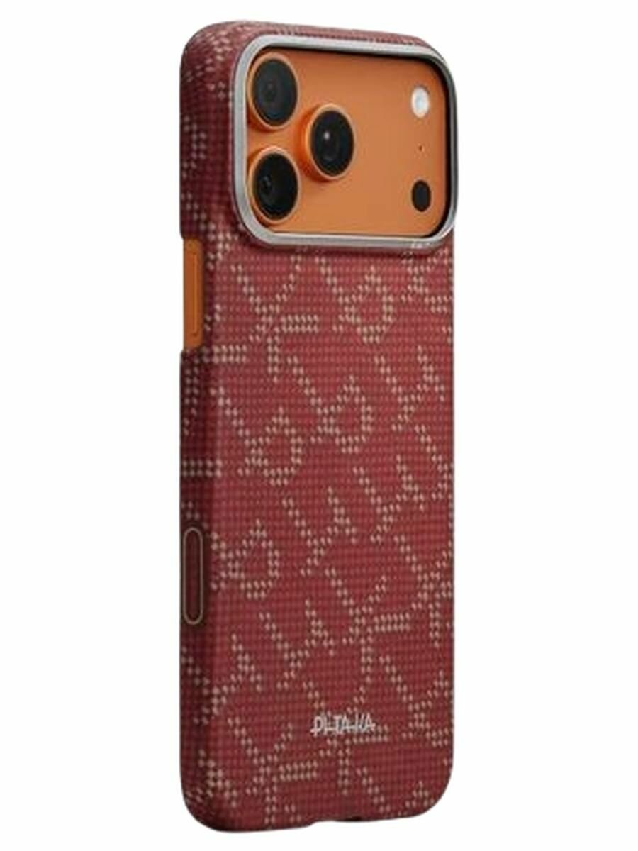 Чехол Pitaka ultra-slim case для iPhone 17 Pro (Gold Red)