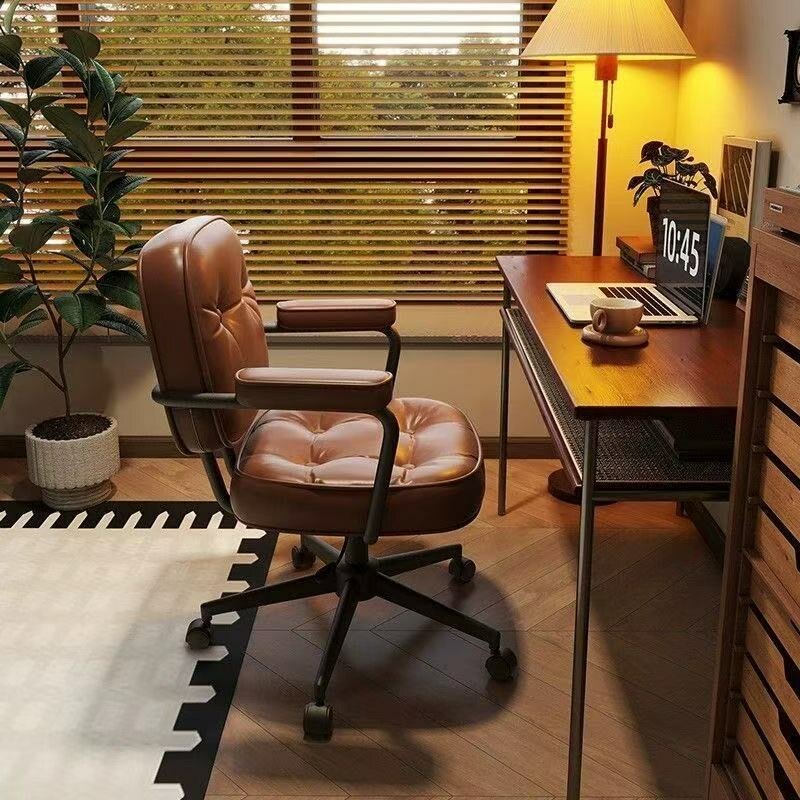 Ортопедическое кресло ALEFJALL Z260, натуральная кожа, высота спинки 40см