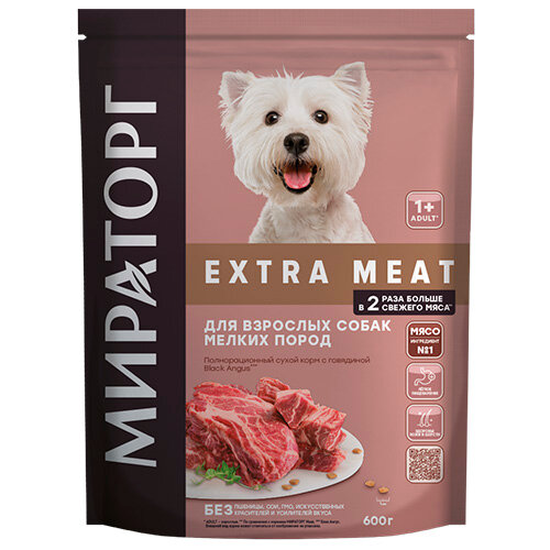Сухой корм для взрослых собак Мелких пород старше 1 года с Говядиной Black Angus 600 г