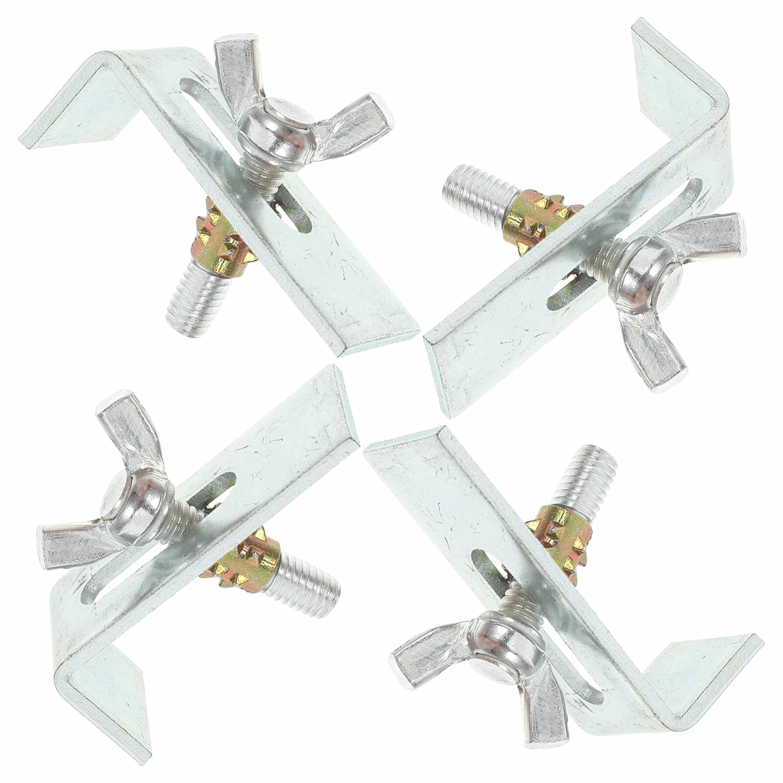 Набор из 4 крепких серебристых кронштейнов для монтажа подмойных раковин из железа и цинкового сплава для дома