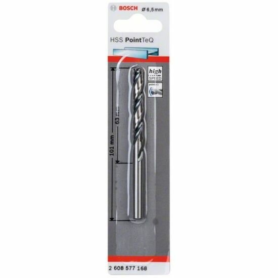 Сверло спиральное по металлу PointTeQ (6.5х63х101 мм) Bosch 2608577168