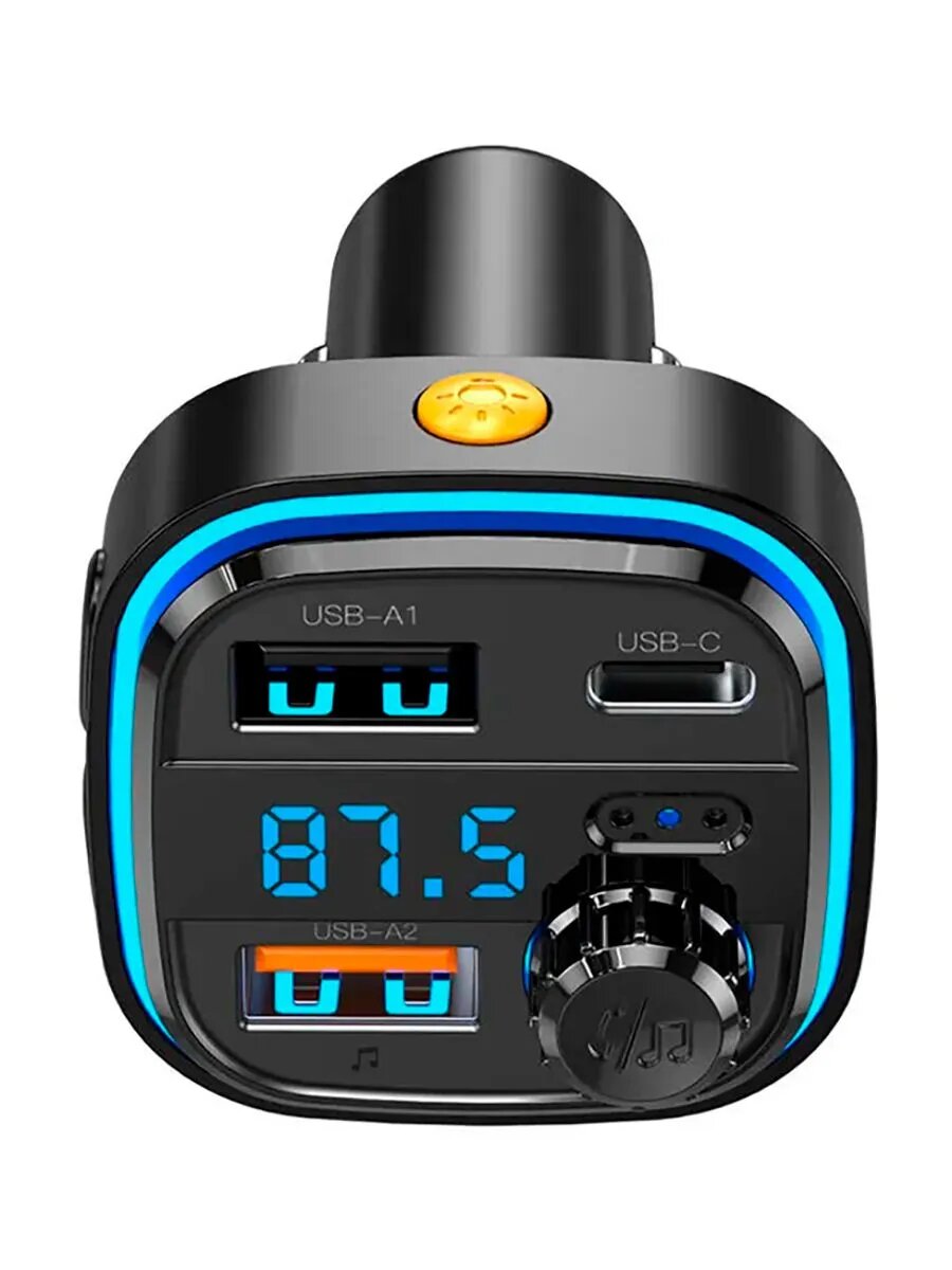 FM модулятор (трансмиттер) XO BCC08 Bluetooth, 5V-3.1A USB, цвет черный