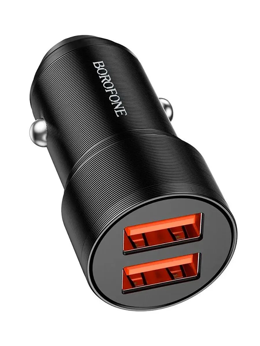 Автомобильное зарядное устройство Borofone BZ19, 2.4А, 2USB, черный / зарядка в прикуриватель
