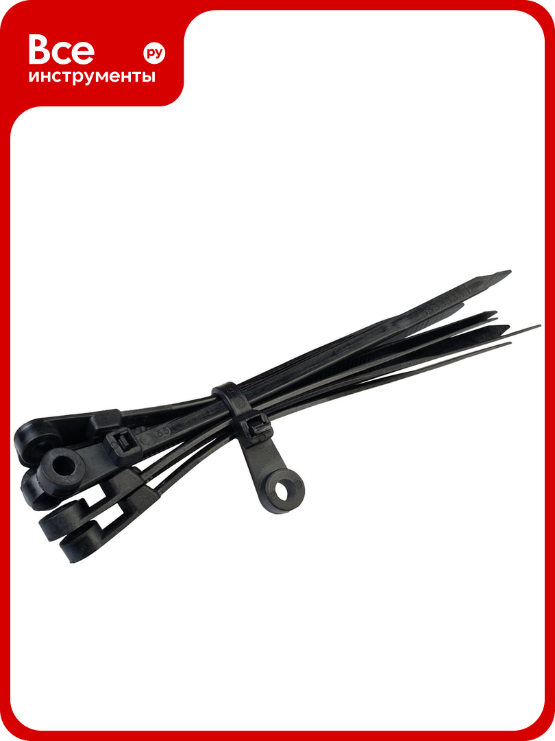 Нейлоновая хомут-стяжка под винт duwi кабельная 100x3,6 мм, черная, упаковка 10 шт. 30295 7