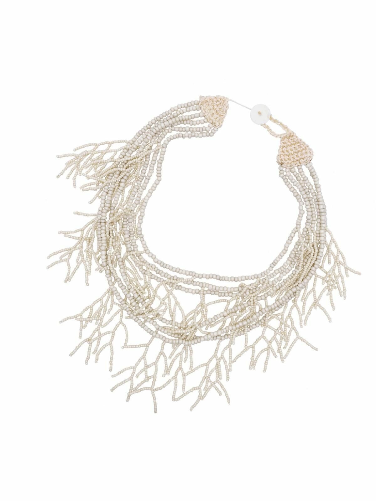 Элегантное колье с бусинами, Белый