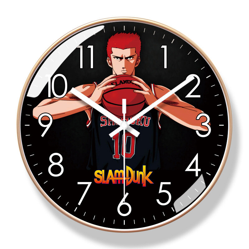 Горячая распродажа8063 Настенные часы для гостиной, часы Slam Dunk, бесшумные часы, настенные часы, современные бесшумные часы с длинным сроком службы батареи, кварцевые часы