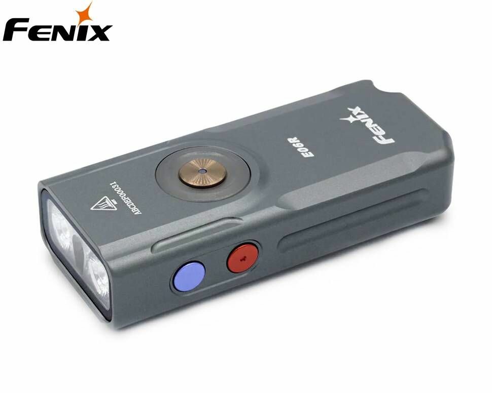 Фонарь брелок Fenix E06R Grey, 750 mAh, 110 метров, 700 люмен (Комплект)