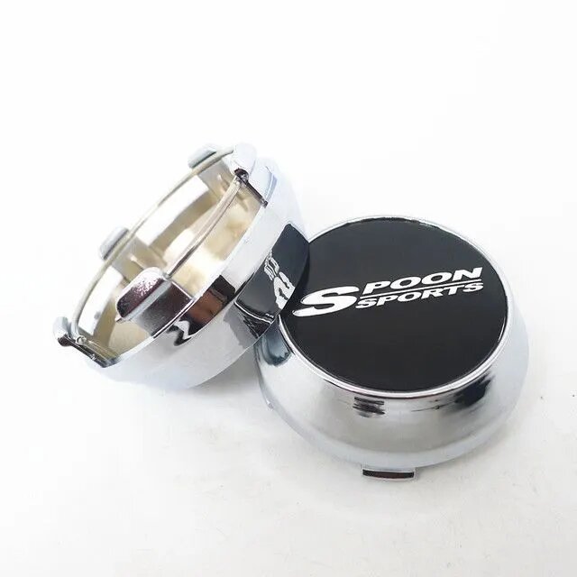 Заглушки ступицы Spoon Sport 60 мм пластиковые конусные хромированные 4 шт