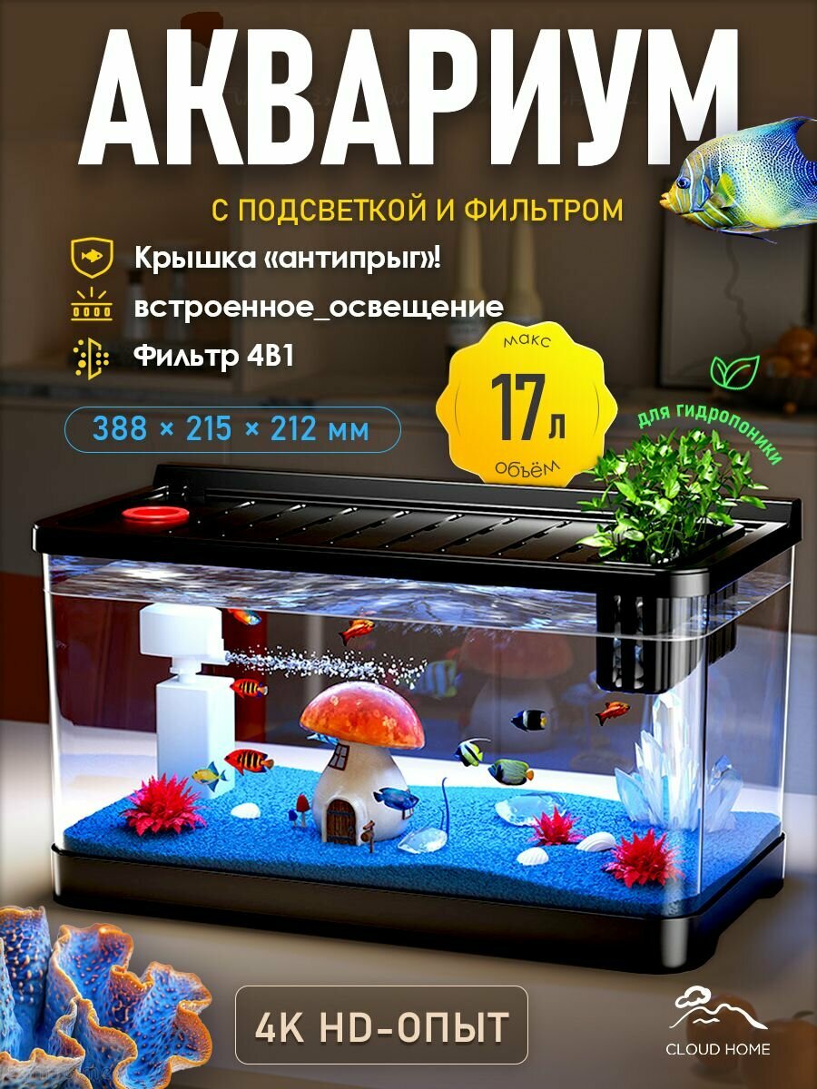 Аквариум панорамный 17 л