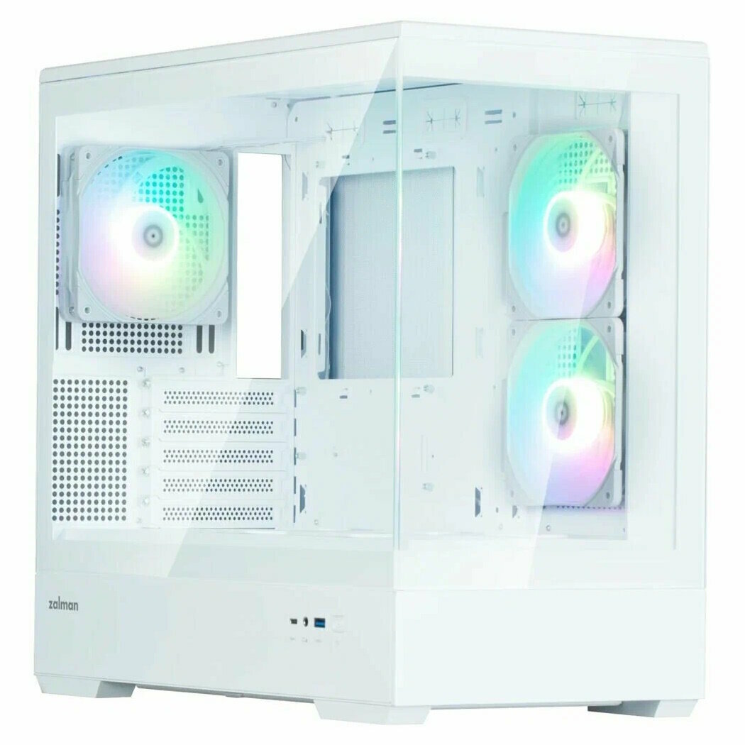 Корпус компьютерный Zalman P30 White V2 Minitower без БП, белый
