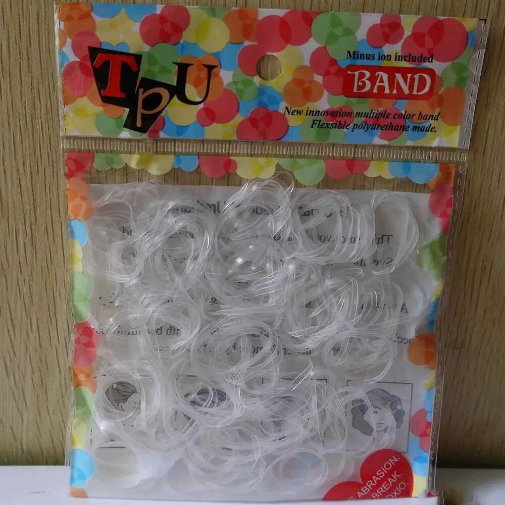 Прозрачные резинки для волос 200 шт 200pcs white