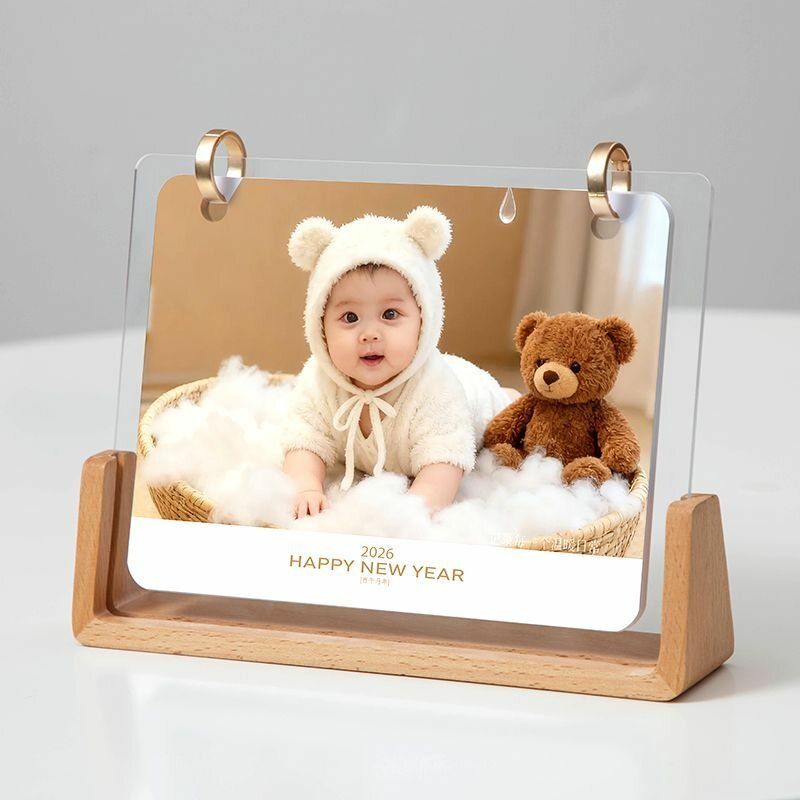 Календарь на стол с индивидуальной фотографией 2026, печать календаря, детская фотография, DIY, креативный год лошади, новая модель украшения