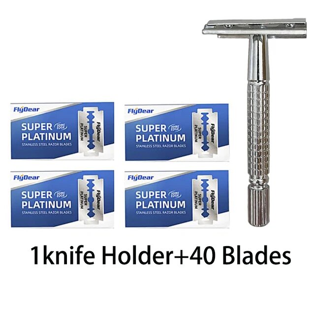 Классическая рукоятка для бритвы, держатель для бритвы, мужские лезвия для бритвы, бритва, безопасная нержавеющая сталь, мужская парикмахерская прямая рукоятка