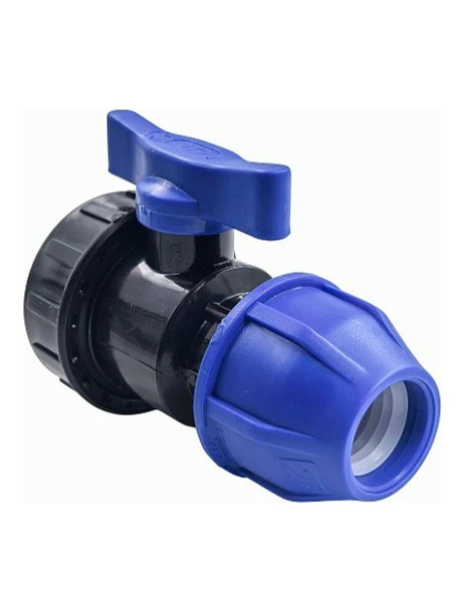 Кран шаровый компрессионный RTP GAMMA, ПНД ВР 20x1/2", PN10 (14392 (RTP))