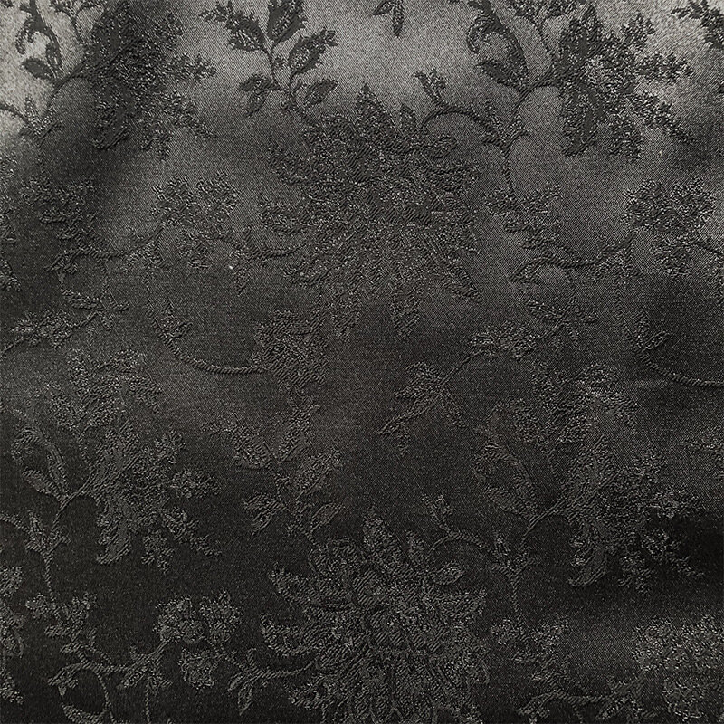 Ткань из смеси хлопка и полиэстера, жаккардовая, утолщенная, эластичная, атласная, в древнем стиле, с темным узором пиона, юбка с лошадиной мордой, ткань для чеонгсама и ханфу