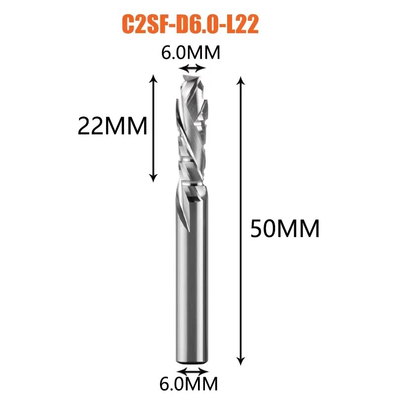 Фреза спиральная C2SF-D6.0-L22, 50 мм