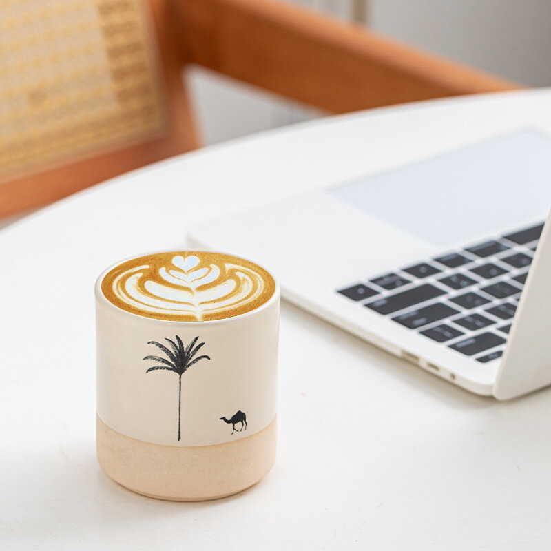 Хит продаж за рубежом: кофейная чашка в тропическом стиле Ближнего Востока, расписанная вручную, с защитой от ожогов, персональная чайная чашка, одиночная чашка в китайском стиле.