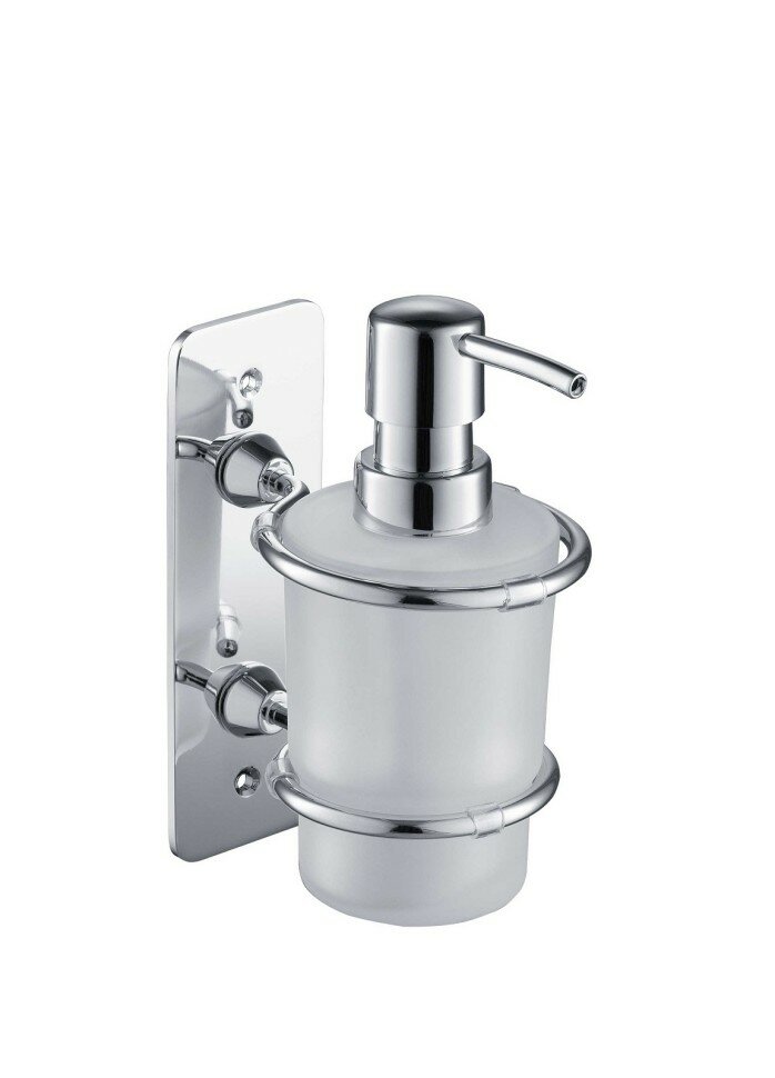 Дозатор для мыла Timo Nelson, латунь, хромированный, настенный, круглый