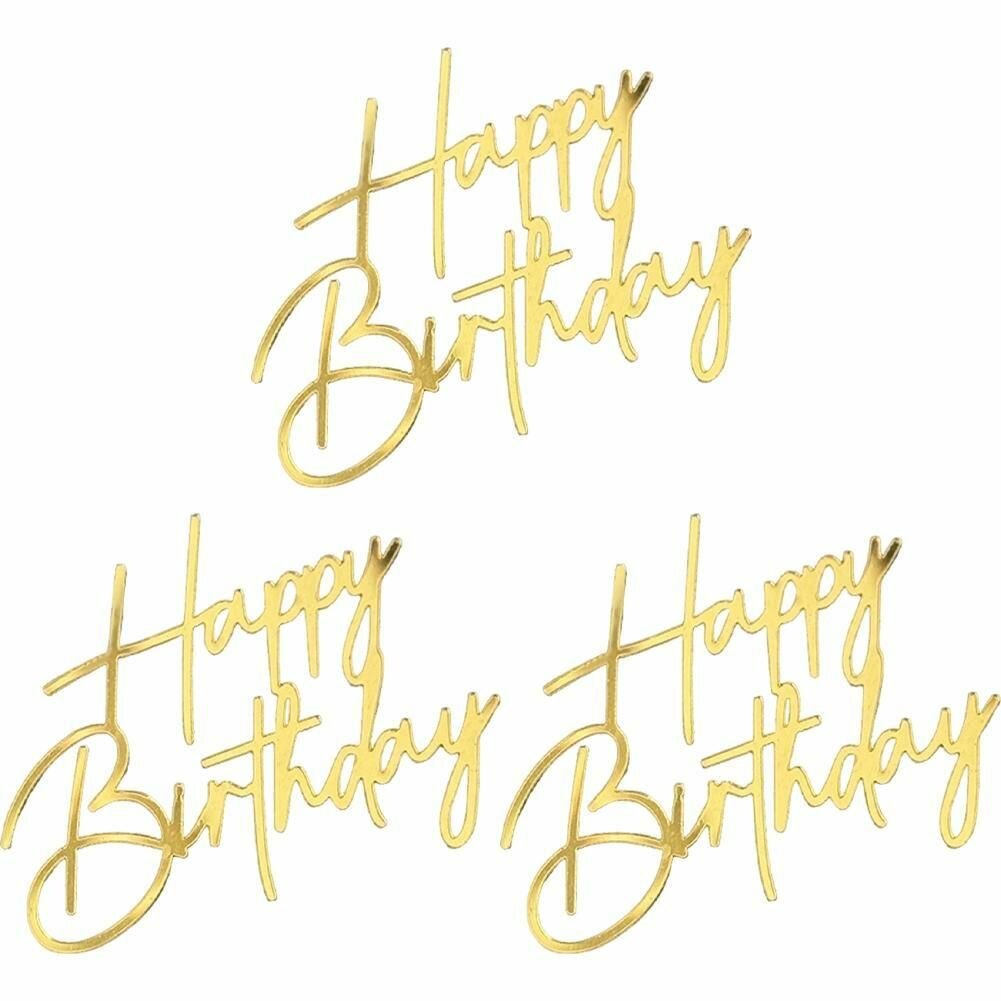 Топпер, украшение для торта,"С днем рождения", Подходит для дней рождения, вечеринок, юбилеев и т. д.