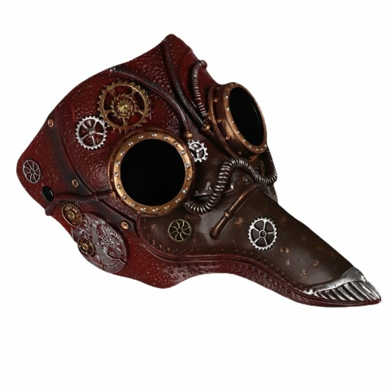 Маска С Клювом Чумного Доктора в стиле Стимпанк-Красный