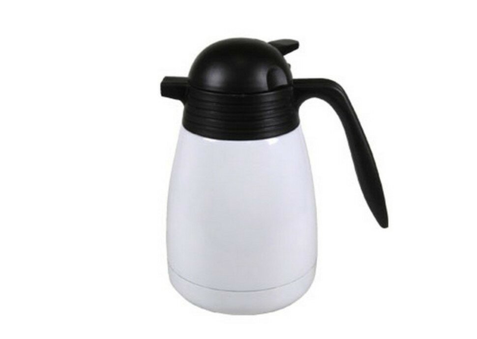 Термос - кофейник вакуумный цельнометаллический 1L. H-21 см.(белый глянцевый). Производство KONIG Германия. В оригинальной упаковке.