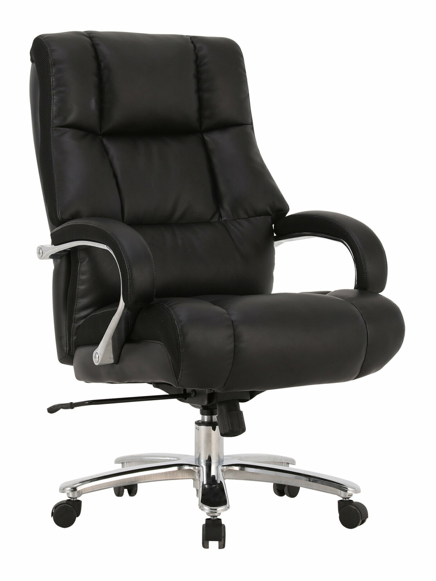 Кресло офисное BRABIX PREMIUM Bomer HD-007, нагрузка до 250 кг, рецикл. кожа, хром, черное, 531939