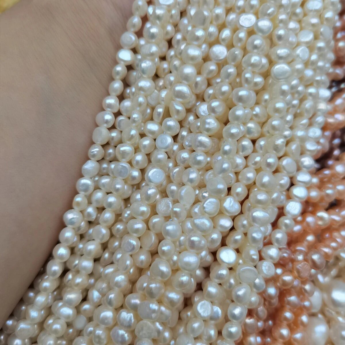 Натуральный пресноводный жемчуг с горизонтальным отверстием, двусторонние блестящие жемчужные бусины, подвески для DIY, женское и мужское ожерелье, аксессуары для изготовления ювелирных изделий