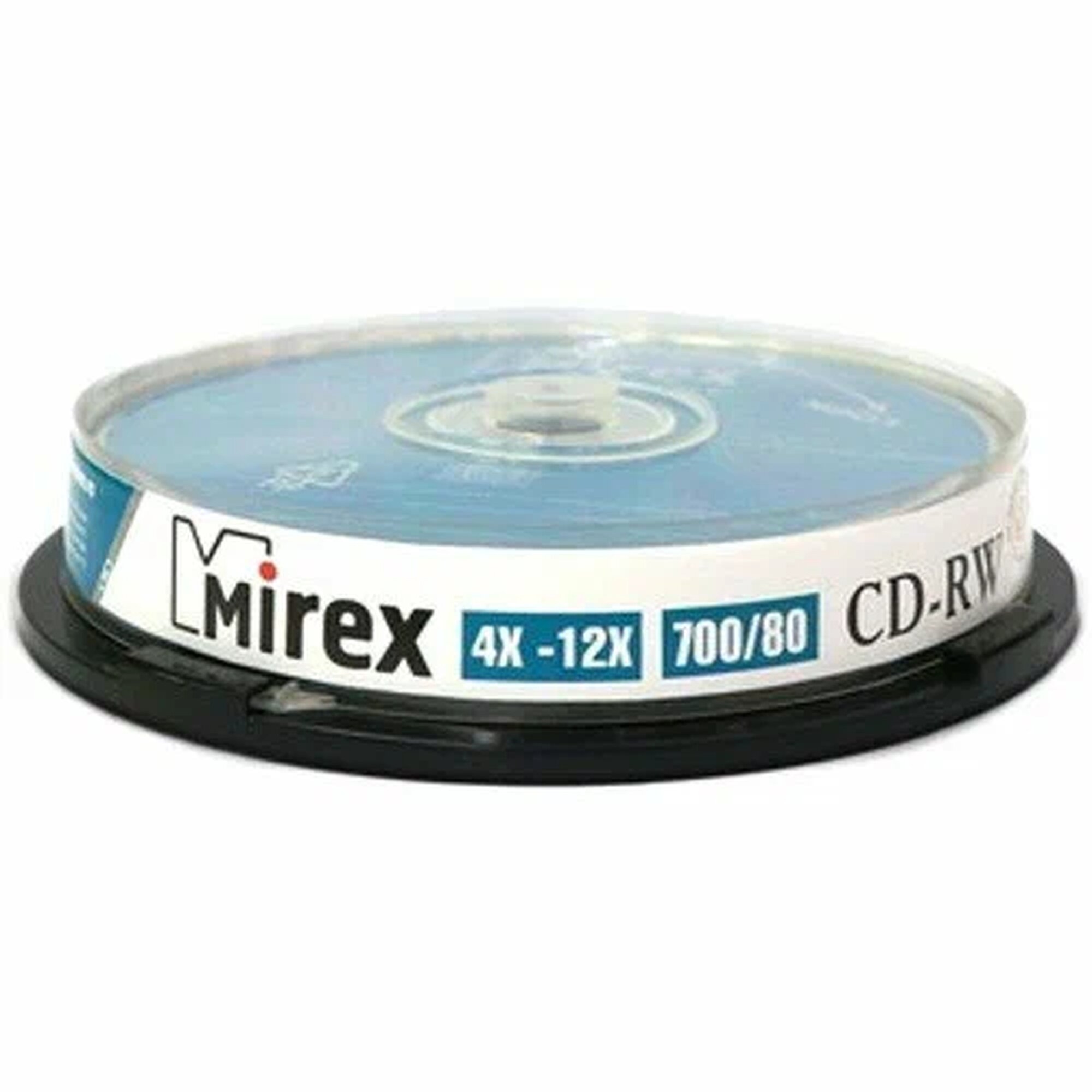 Компакт диск CD-RW 700мБ Mirex*4-12 в тубе 10 шт. перезаписываемый