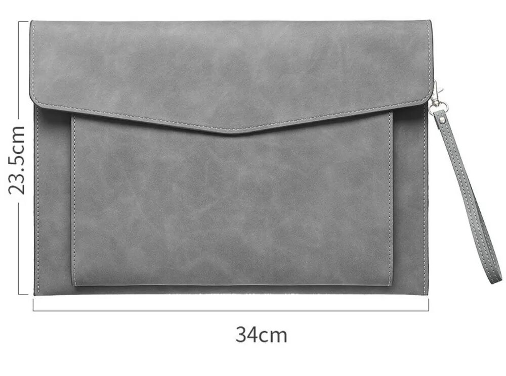 Серый портфель-папка из искусственной замши для документов формата А4, 1 шт.