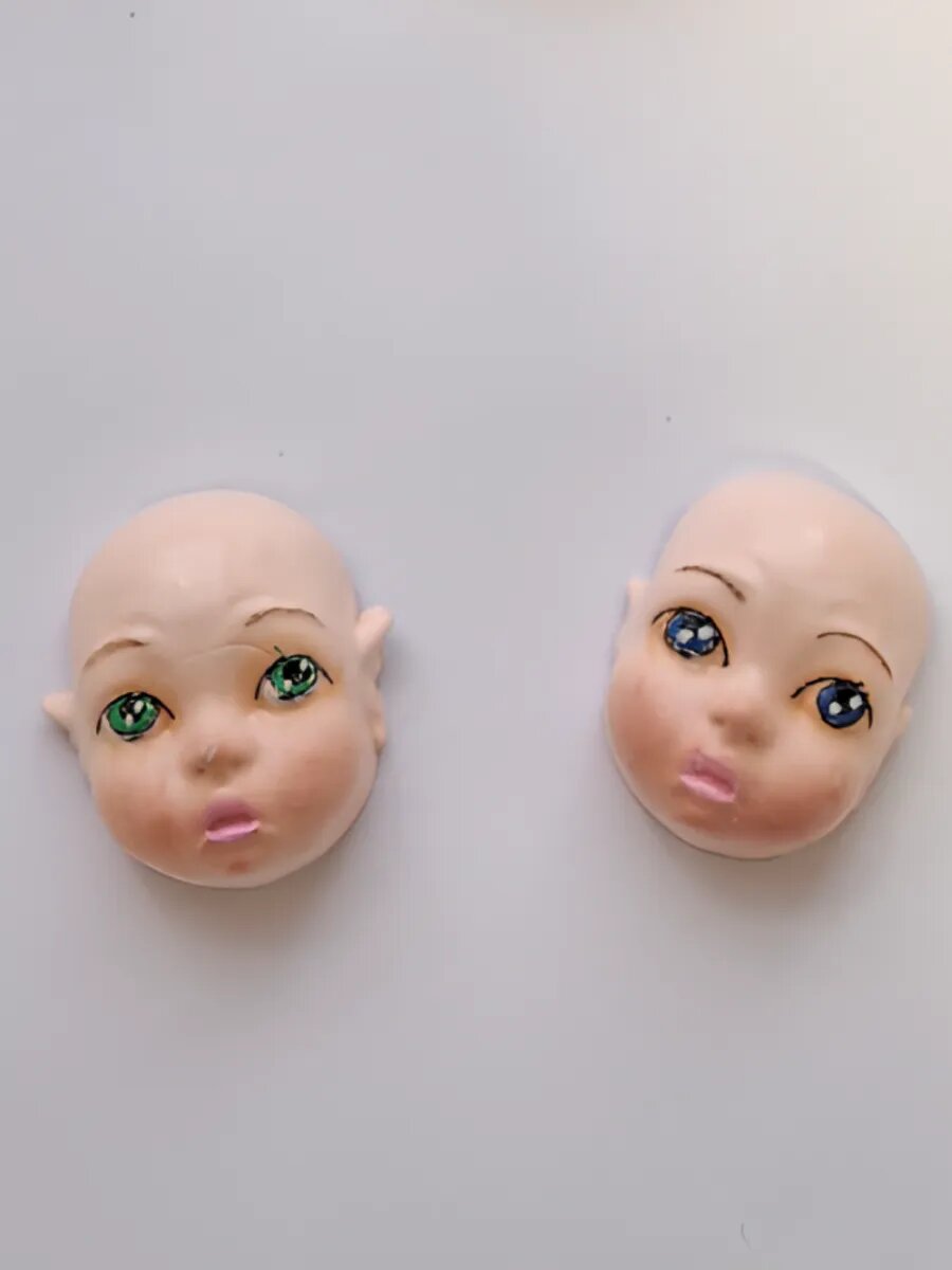 Набор раскрашенных лиц 2 шт для ватных игрушек