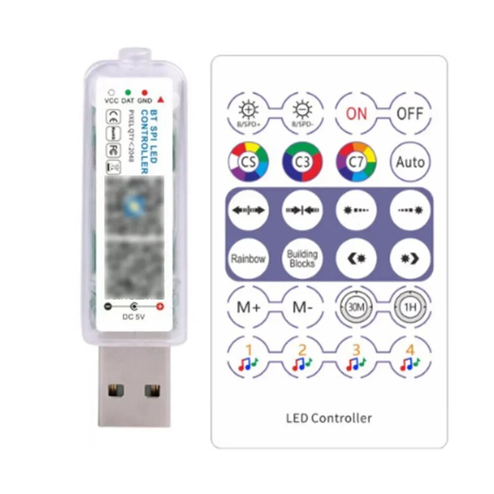 5 В светодиодный музыкальный контроллер, регулировка яркости, адресный контроллер Bluetooth APP, мини-контроллер с микрофоном, контроллер RGB-подсветки